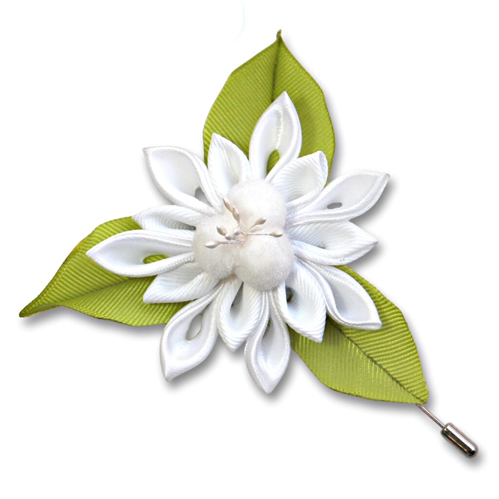 Men’s Flower Lapel Pin, Kanzashi Fabric Flower Brooch, Boutonniere ...