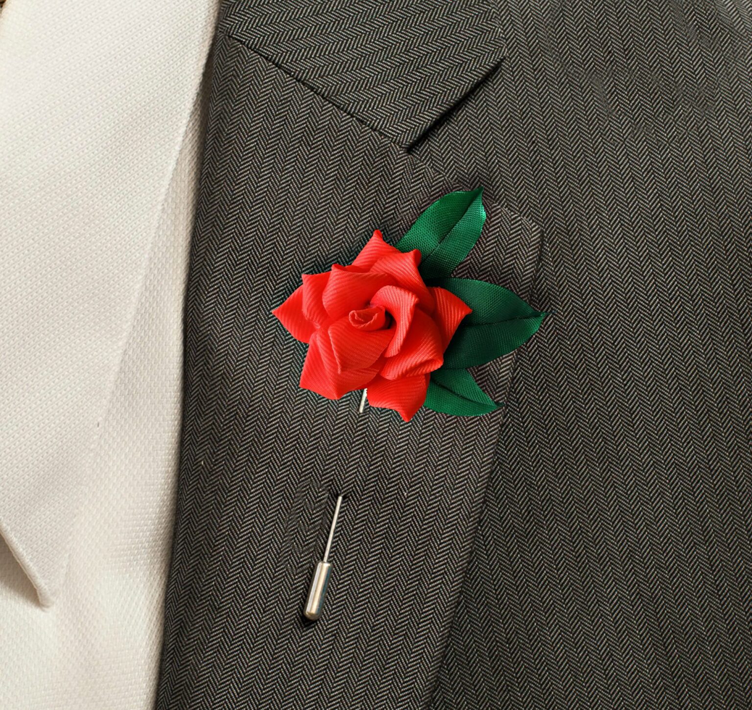 Red Rose Lapel Pin, Wedding men’s Boutonniere, Flower Lapel Pin ...