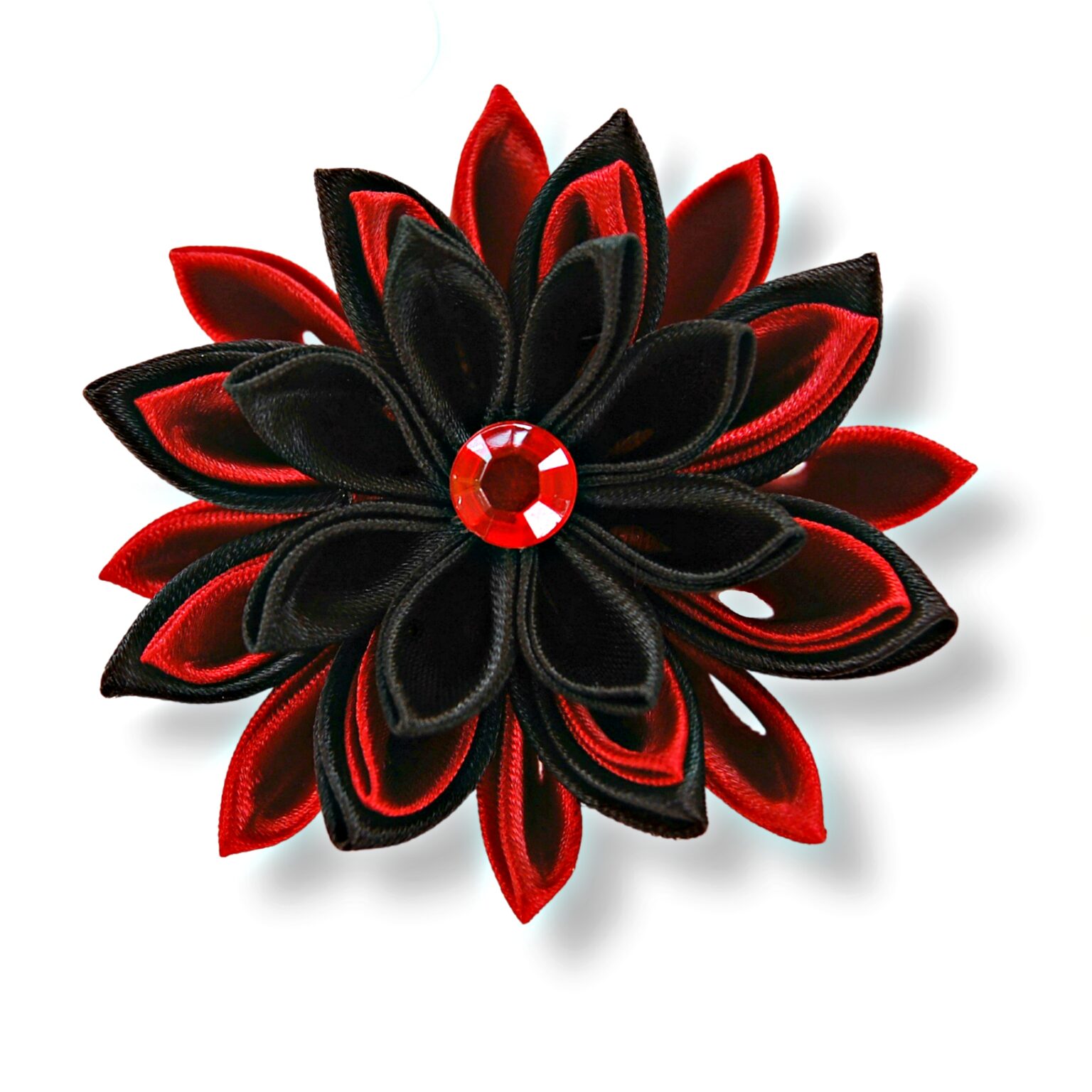 Black red men’s lapel pin, Kanzashi flower lapel brooch, Grooms ...