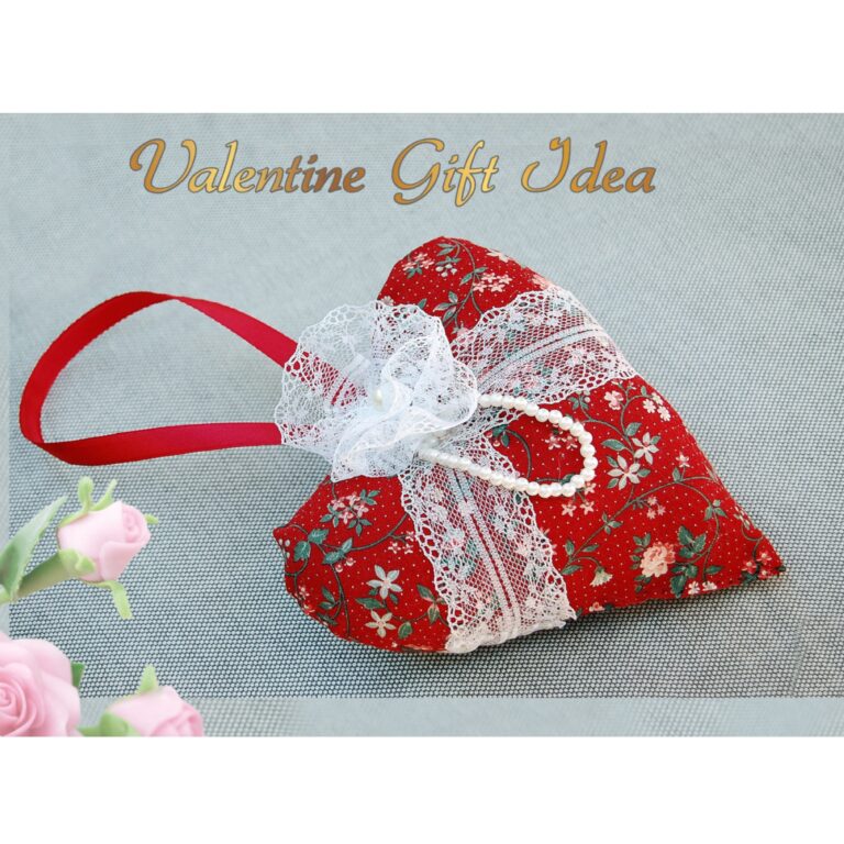 Decorative Hanging Fabric Heart, Shabby Chic Floral Heart, Heart Gift ...